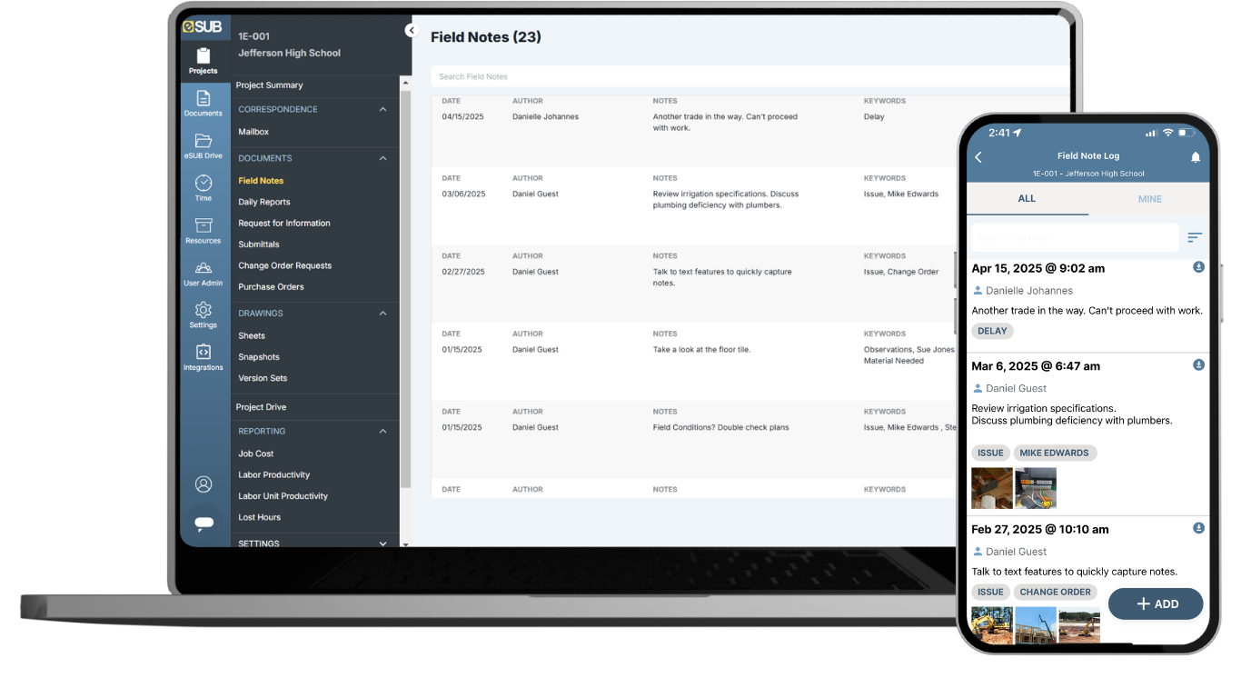 Project Management Software for Subcontractors | eSUB Cloud